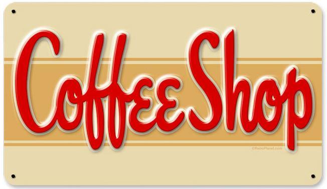 Vintage Retro Coffee Shop Metal Sign Unique Diner Cafe Restaurant Decor ...