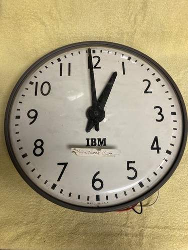 Vintage IBM Electric Wall Clock, 95926, 14 1/2" Face, For Parts, Repair ...