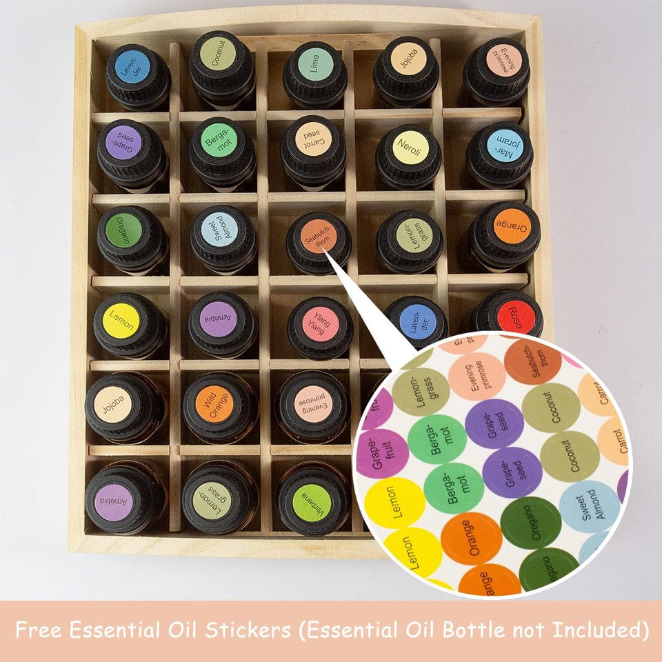 Essential Oil Storage Box Wooden Essential Oils Display Organizer Stand ...