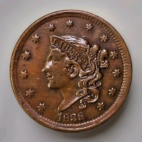 1838 1C Coronet Head Large Cent - XF+ Condition | eBay