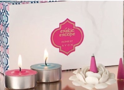 AVON EXOTIC ESCAPE INCENSE SET - CONES, HOLDER & CANDLES | eBay
