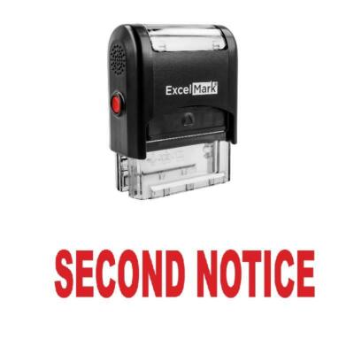 Bold SECOND NOTICE Stamp - Self-Inking / Red | eBay