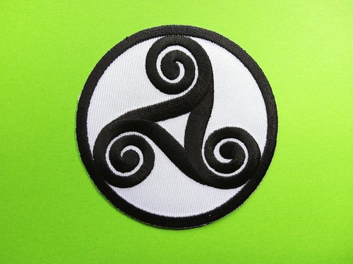 Triskelion Iron on Patch triskele celtic knot triple spiral sun symbol ...