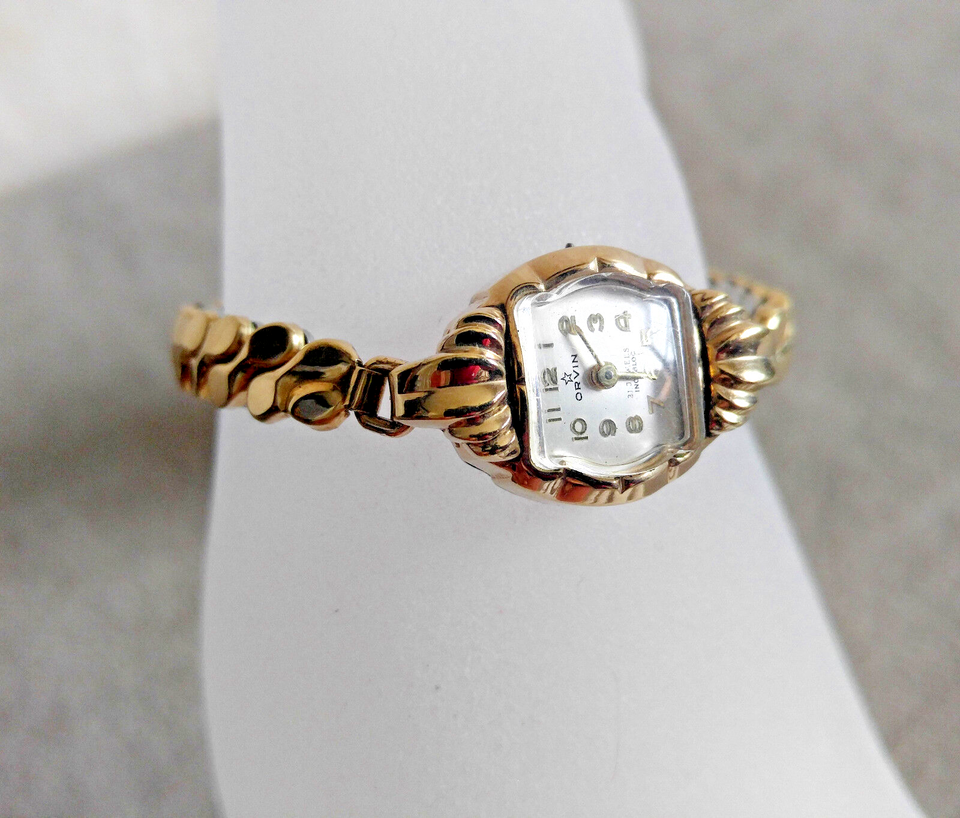 Vintage ORVIN Gold Filled Swiss Watch 21 Jewels Manual Stretch Twist ...
