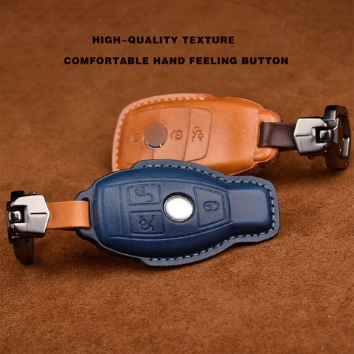 2 3 Buttons Leather Smart Car Key Fob Case Cover For Mercedes Benz CLA ...