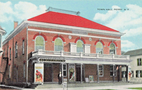 Postcard NY Perry New York-Town Hall-Movie The Girl From Home April ...