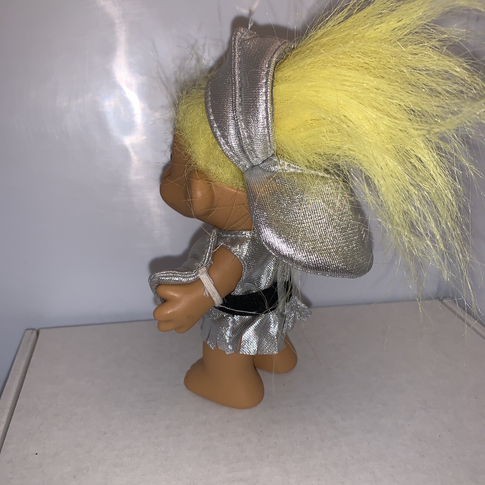Vintage Troll Doll 4” Russ Knight Shield Helmet Gladiator Yellow Hair ...