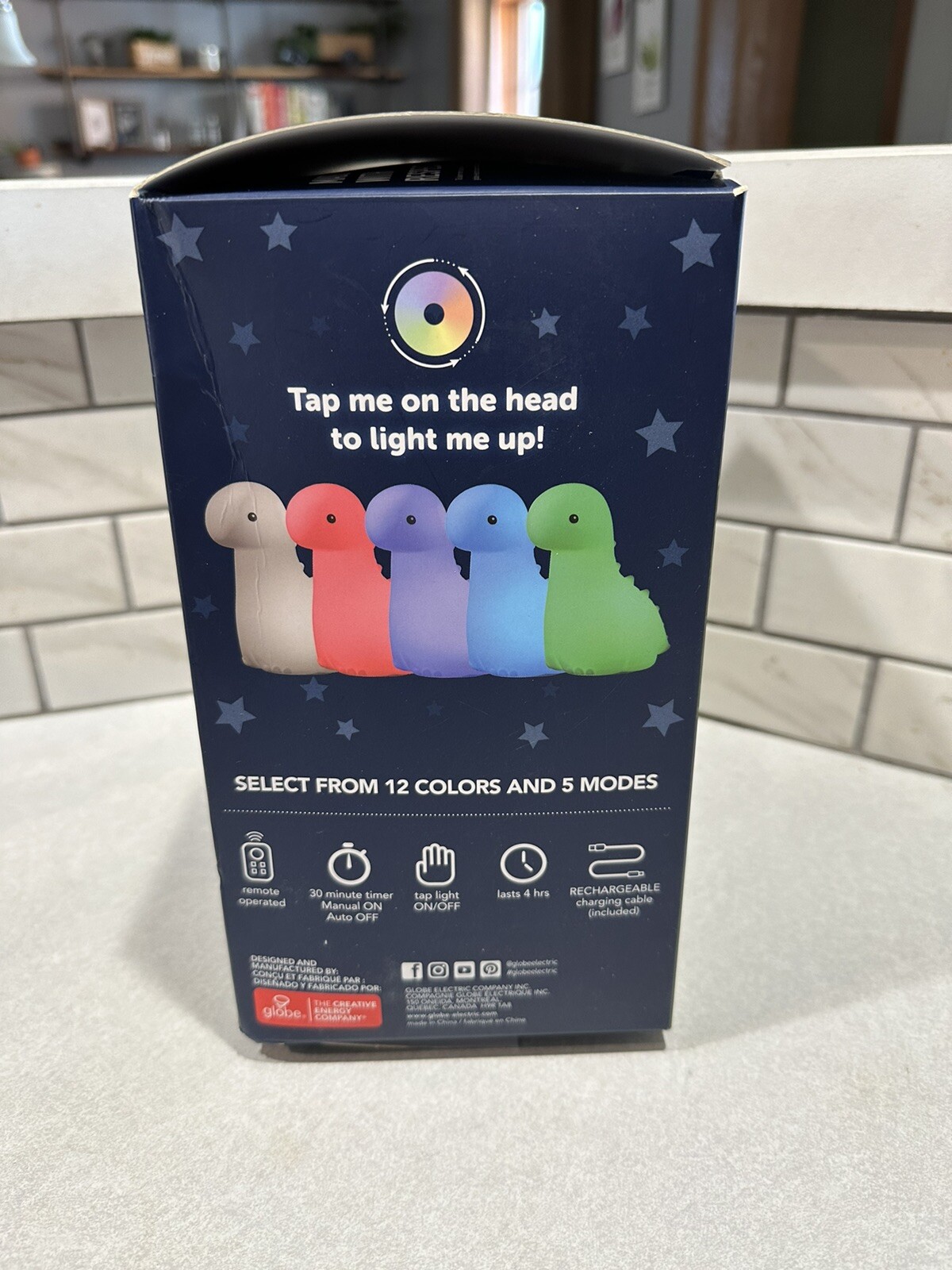 New Globe 13099 Tommy Dinosaur Multi-Color Changing Integrated LED ...