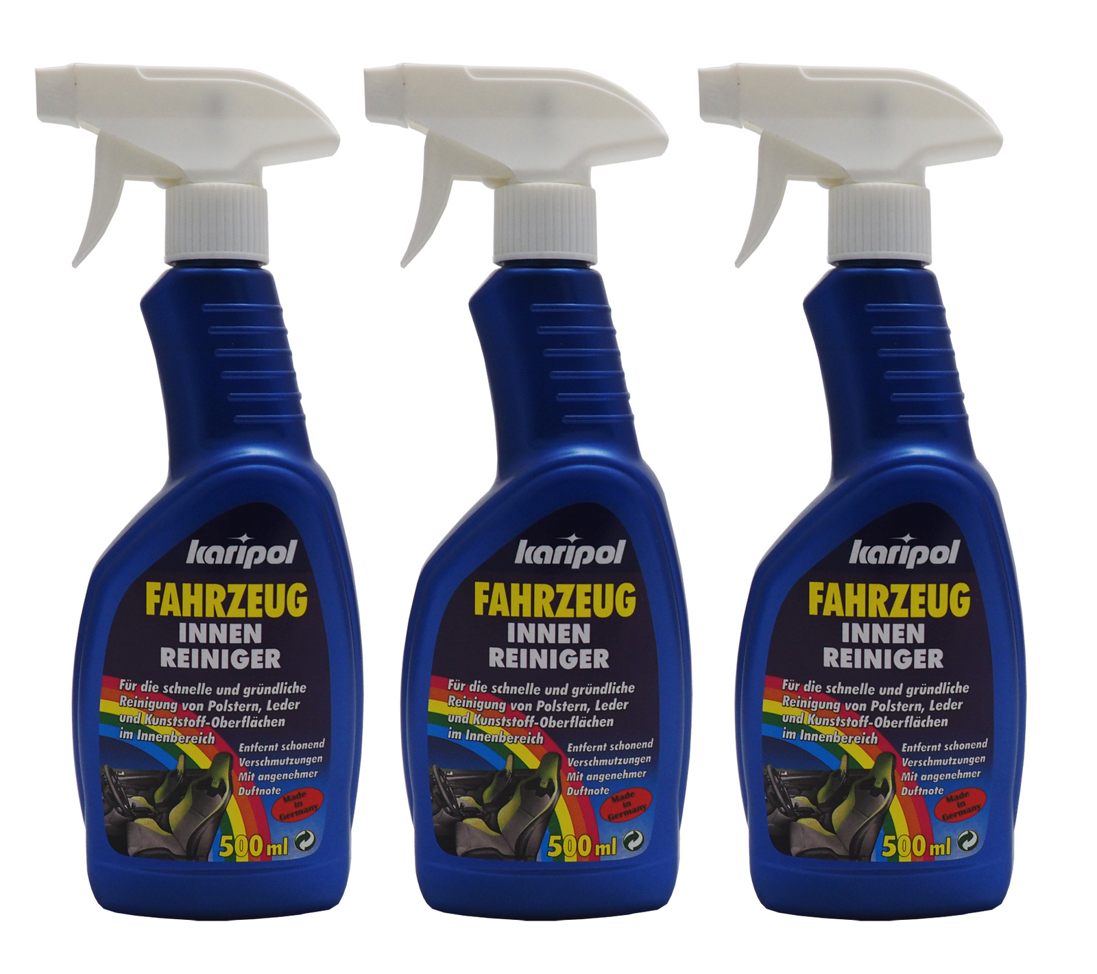 6x 500ml karipol Fahrzeug Innenreiniger, Polster, Leder, Kunststoff ...