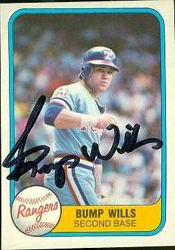 Bump Wills autographed Baseball Card (Texas Rangers) 1981 Fleer #628 | eBay