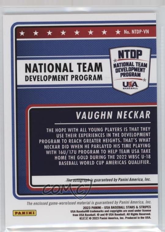 2023 Panini USA Baseball Stars & Stripes /3 Vaughn Neckar Patch Auto ...