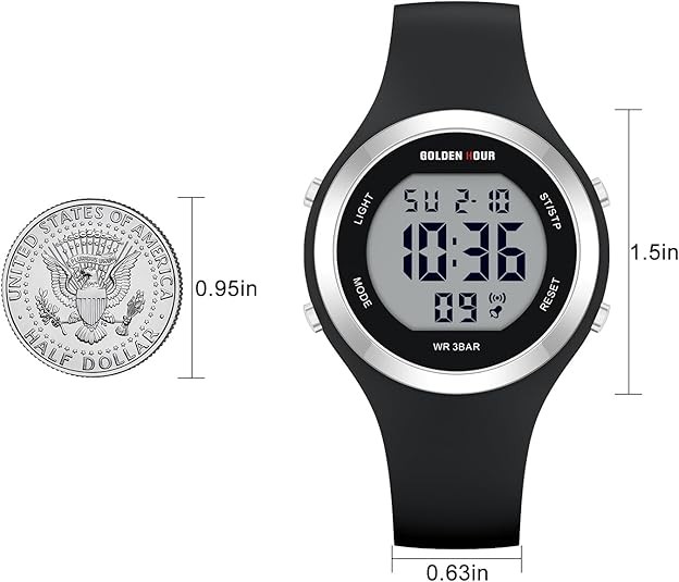 GOLDEN HOUR Waterproof Women's Digital Sport Watch Silicone Strap | eBay