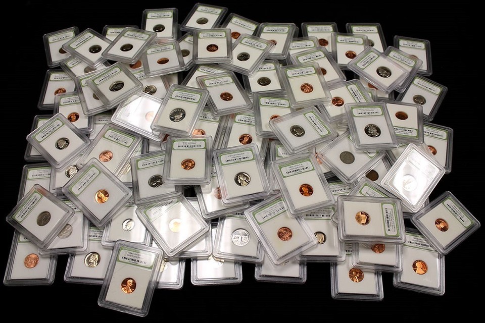 Huge Crazy Mixture of Over 100 Slabbed Coins BU Proof and Circ. b5 | eBay