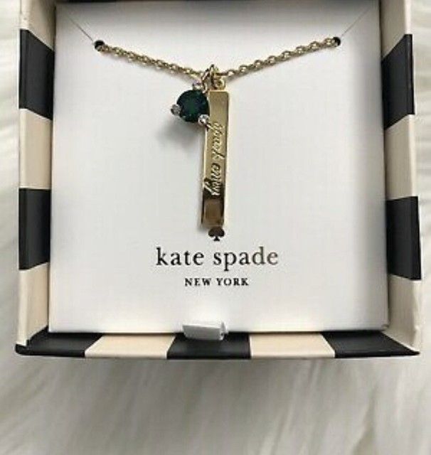 Kate Spade Born to Be Emerald Green CZ Pendant Necklace S1a for sale ...