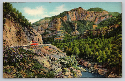 Oak Creek Canyon Arizona Flagstaff Highway 79 Bus Posted 1940 Linen ...