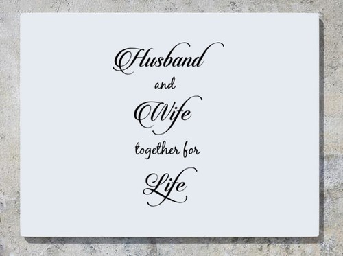 Husband And Wife Together For Life - Married Wall Art Decal Sticker ...