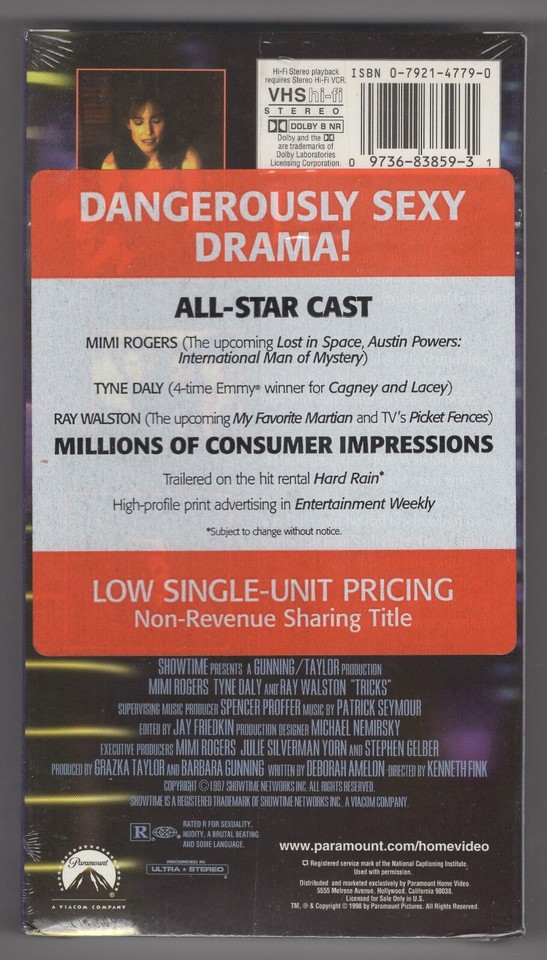 Tricks (Factory Sealed Promo VHS Screener) Mimi Rogers / Tyne Daly ...