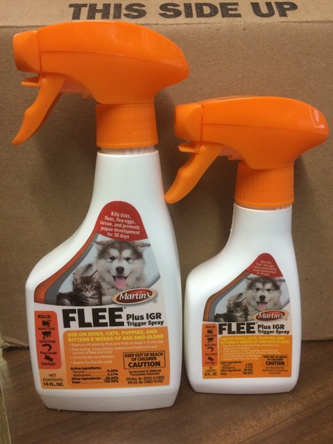8 Oz Martin's Flee Plus IGR Spray for Dogs and Cats With Fipronil for ...