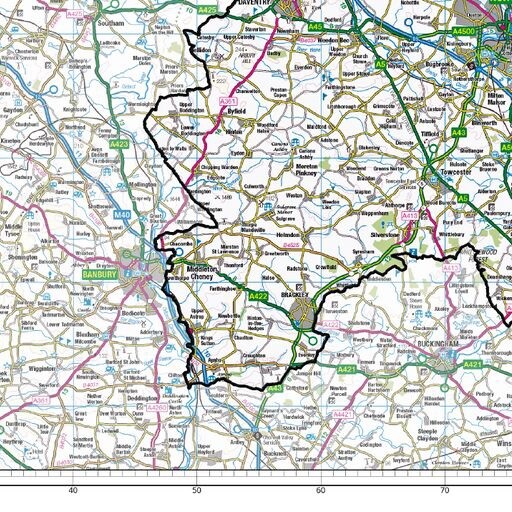 East Midlands - Region of England Wall Map Laminated- Ordnance Survey ...