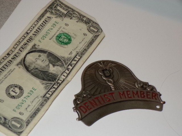 Vintage DENTIST License Plate Topper Metal Sign Plaque [313T] | eBay