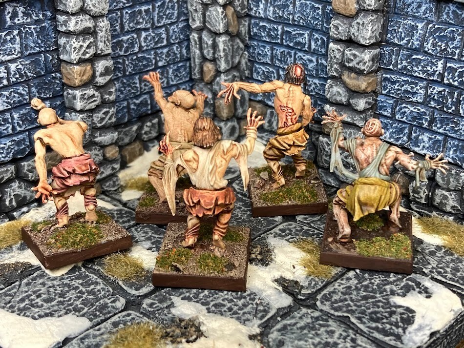 Painted GHOULS x5 lot #1 Cannibal zombies D&D warhammer mordheim ...