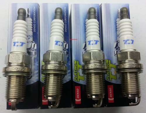 4pc set DENSO Platinum Titanium TT Spark Plug Pre-Gapped more Spark ...