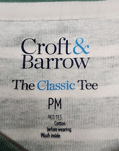 Croft & Barrow Women's Classic Tee Long Sleeve Striped T-Shirt Petite ...