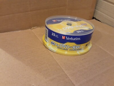 Verbatim DVD+RW Spindle 4x 4.7GB Pack of 25 43489 | eBay UK