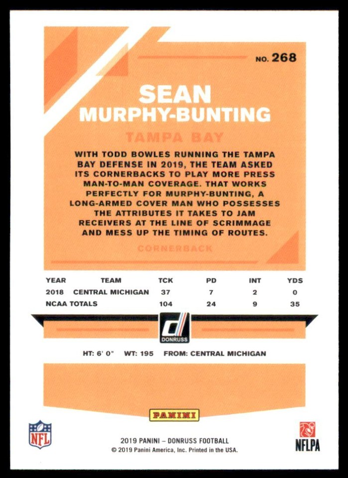 2019 Donruss Press Proof Red #268 Sean Murphy-Bunting | eBay