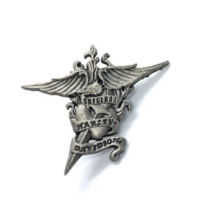 Original Harley Davidson 2004 Pin Sword Wings Lapel Pewter Tone ...