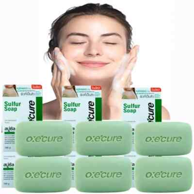 6x Oxe’Cure Sulfur Soap Face Body 30 g Clean Reduce Acne Treatment Face ...