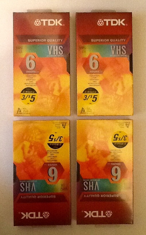 4 Four Sealed TDK VHS Standard Grade T-120RV Video Cassette Tapes | eBay