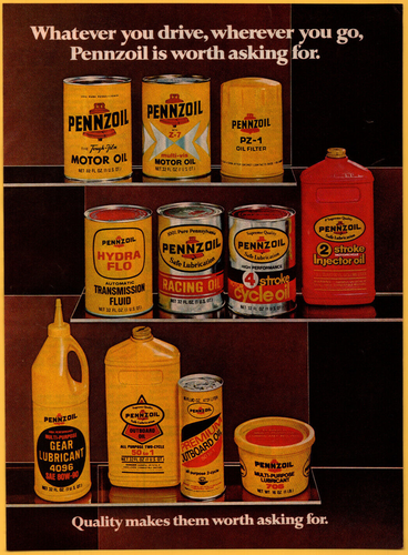 Pennzoil Motor Oil Filter Yellow - Print Ad / Poster Promo Art 1976 | eBay