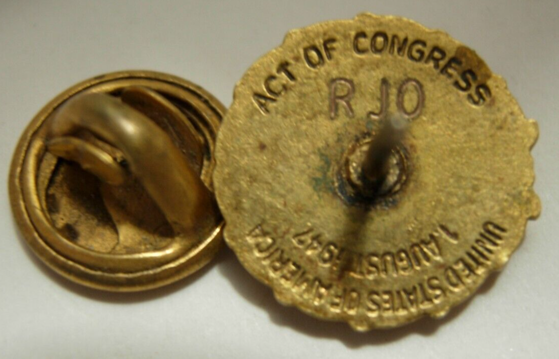 WW2 Gold Star Pin - "RJO" Engraved Initials - CB | eBay