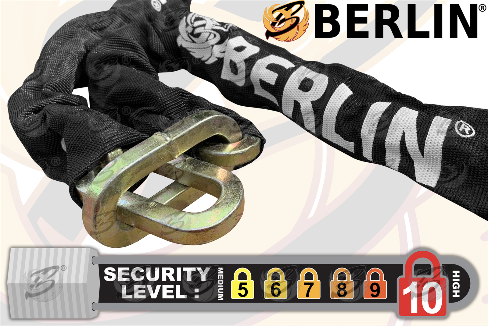 HEAVY DUTY Security Chain 6ft Hardened Steel Chain 1.8m x 10mm Square ...