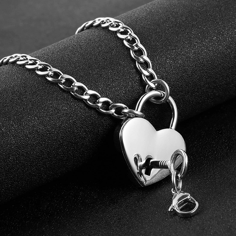 Lover Heart Padlock Necklace Padlock Collar Choker for Men Women with ...