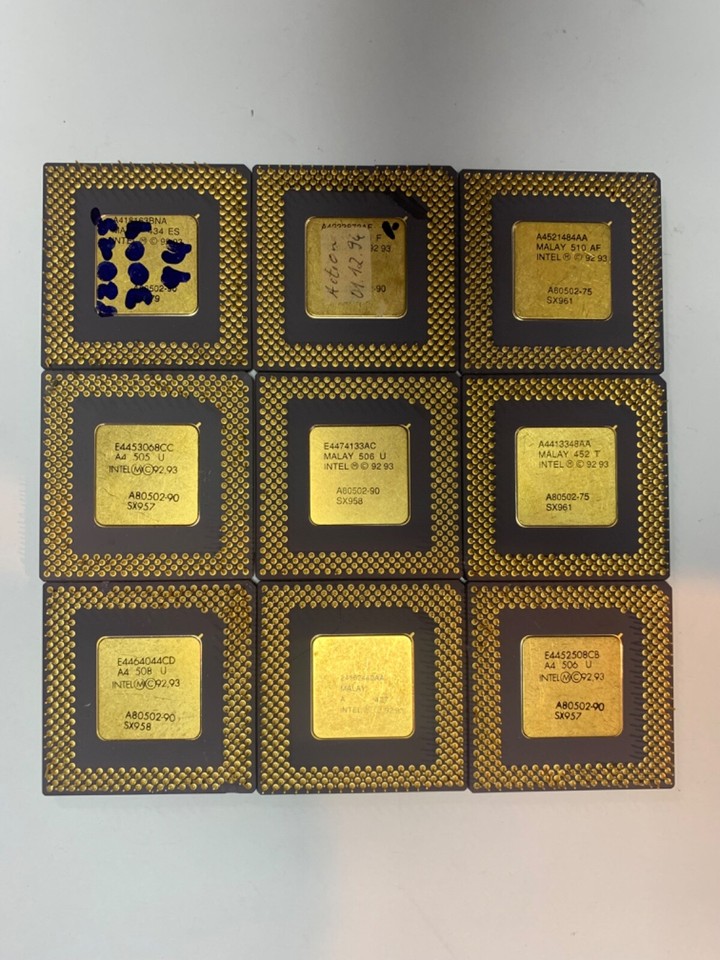LOT 9 INTEL PENTIUM OLD VINTAGE CERAMIC CPU FOR GOLD SCRAP RECOVERY ...