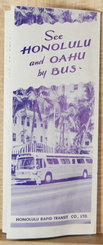 1968 Flyer Pamphlet See Honolulu Oahu By Bus Hawaii Travel Map Ala ...