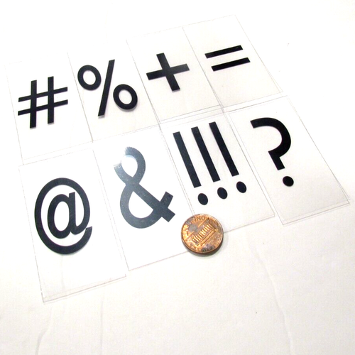 8 Small Black Clear Plastic Marquee Readerboard Symbols for Changeable ...