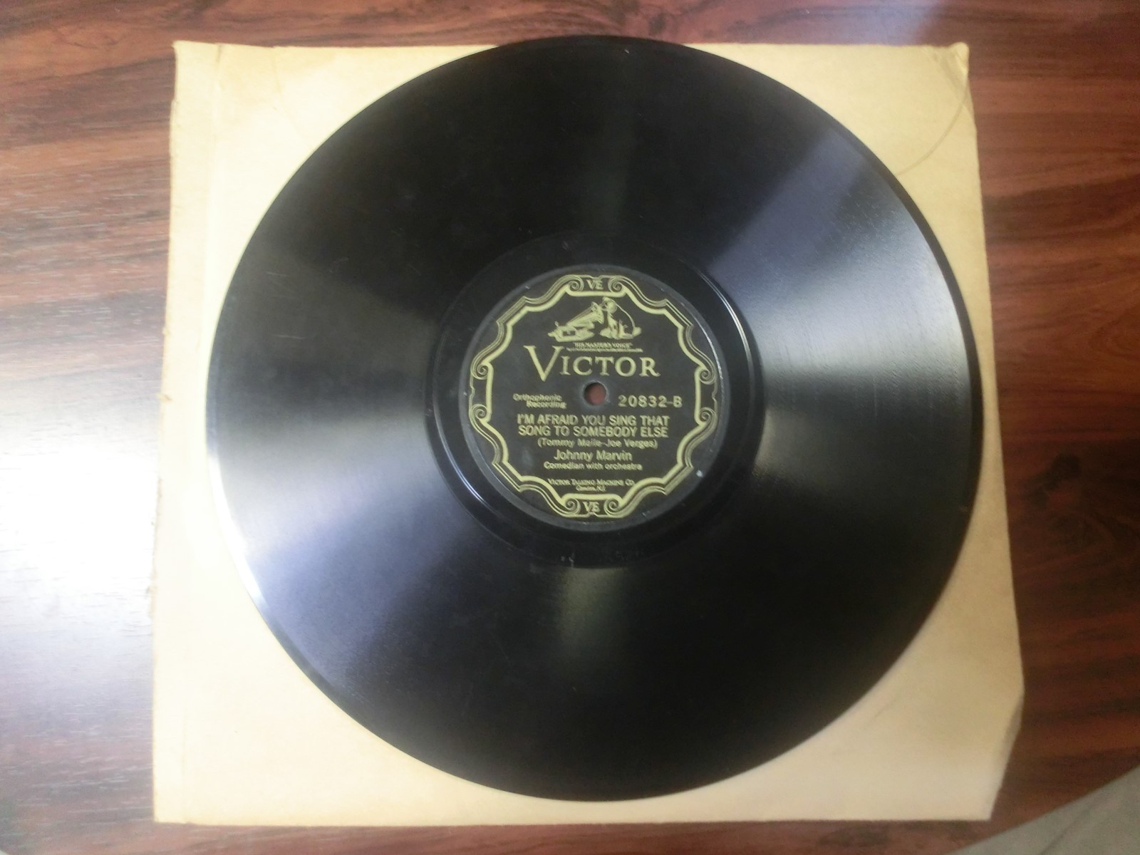 Victor 78 RPM Record LP 10" Single 20832 Johnny Marvin FREE SHIP | eBay