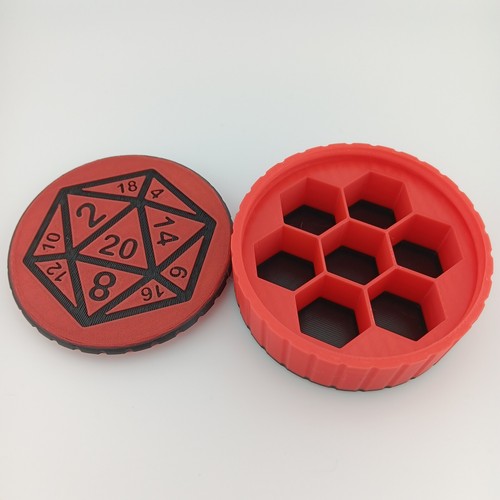 3D Printed Tabletop RPG D&D D20 Die / Dice Storage Box for 10 Dice ...