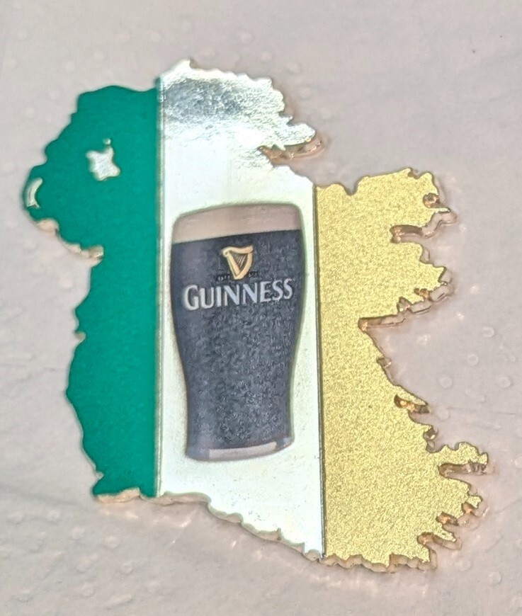 Guinness Gold Silver Ireland Map Flag Coin Bottle Label Dublin Pub Beer ...