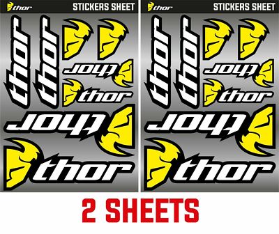 THOR RACING Sticker Sheet Decal Kit Vinyl Dirt Bike MX Motocross BMX ...