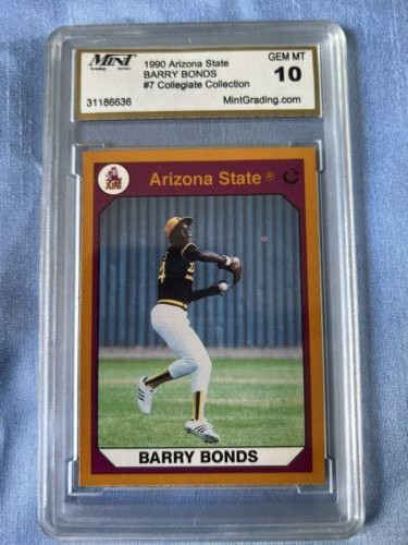 1990 Arizona State Barry Bonds #7 Collegiate Collection GEM MT 10 | eBay