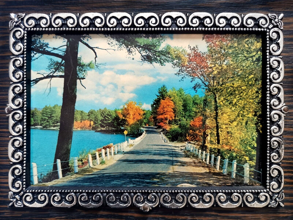 VTG RETRO KITSCH CANADIAN NORTH BAY POSTCARD & GEESE WOODEN WALL ...