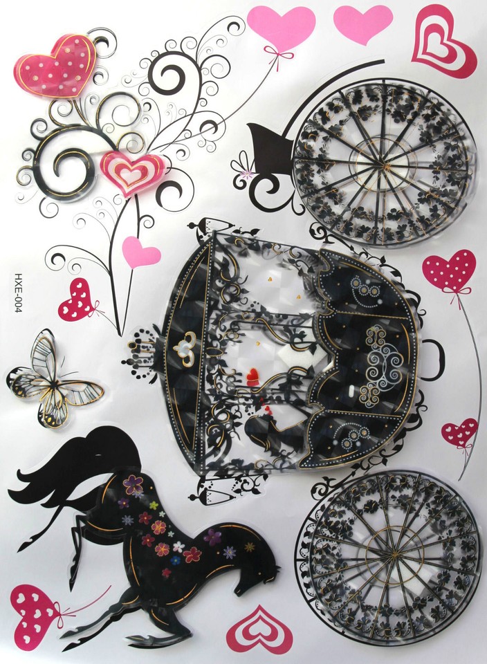 3D Carriage Wall Sticker decals Home Decor Decoration Wallpaper Room ...