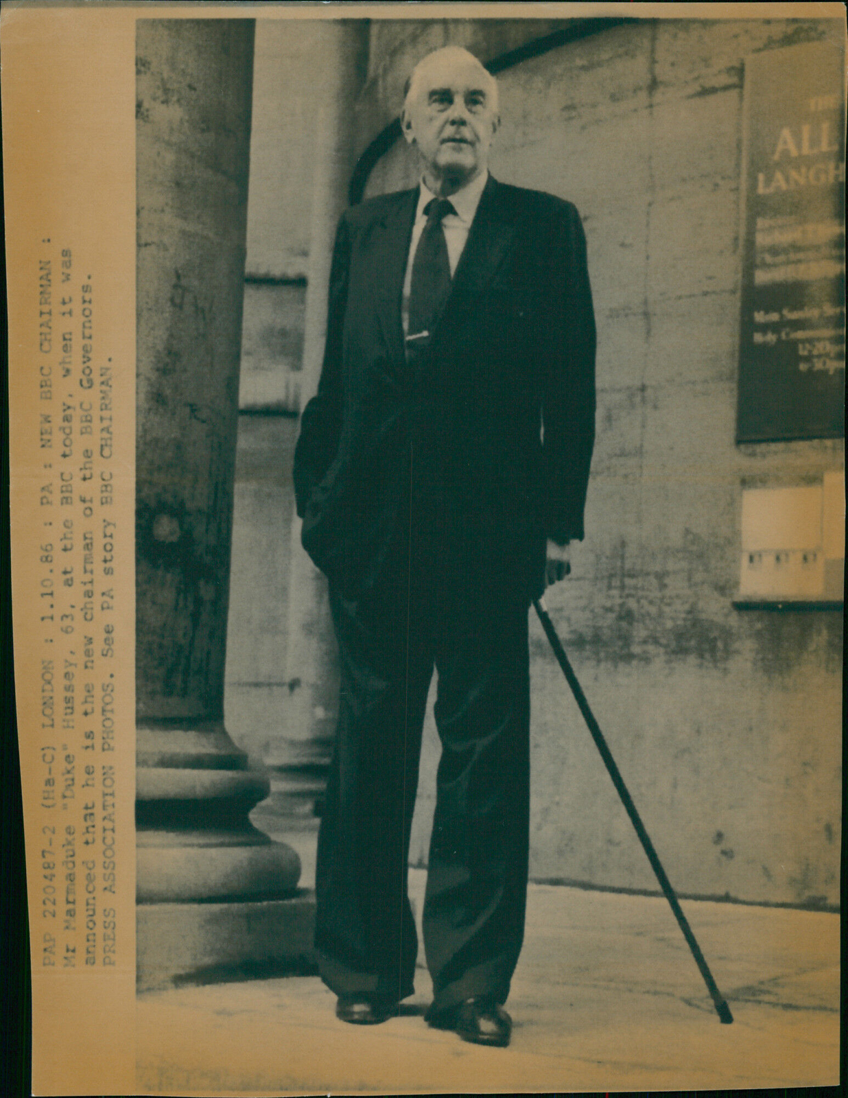 Marmaduke Hussey, Baron Hussey of North Bradley - Vintage Photograph ...