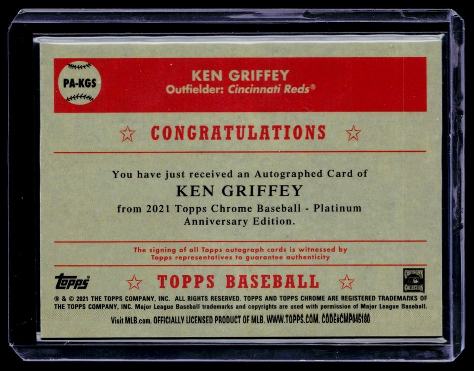 2021 Topps Chrome Platinum Anniversary - Ken Griffey - Auto #PA-KGS | eBay