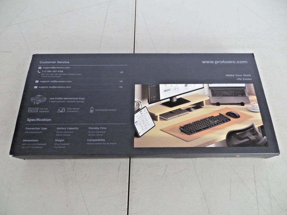ProtoArc Mechanical Keyboard and Mouse, KM310 Wireless Rechargeable ...