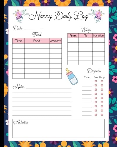Nanny Daily Log: Keep a record of your baby’s daily routine and ...